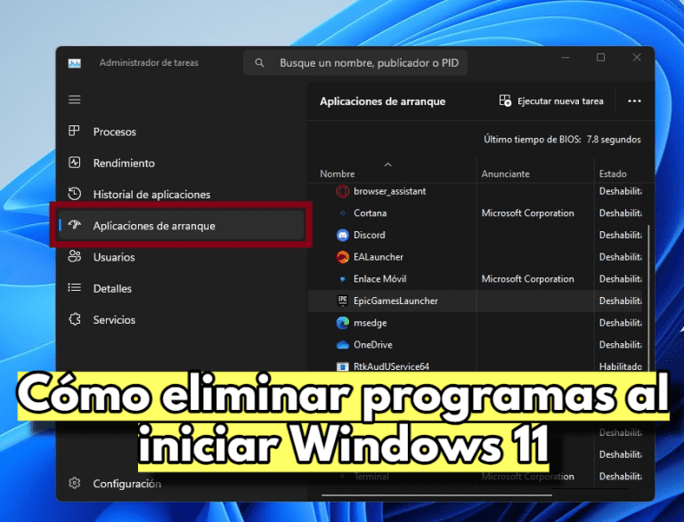 Cómo eliminar programas al iniciar Windows 11