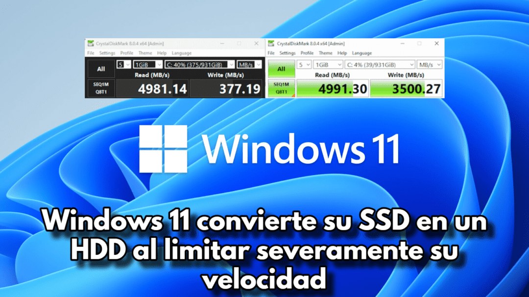 Windows 11 convierte su SSD en un HDD en velocidad